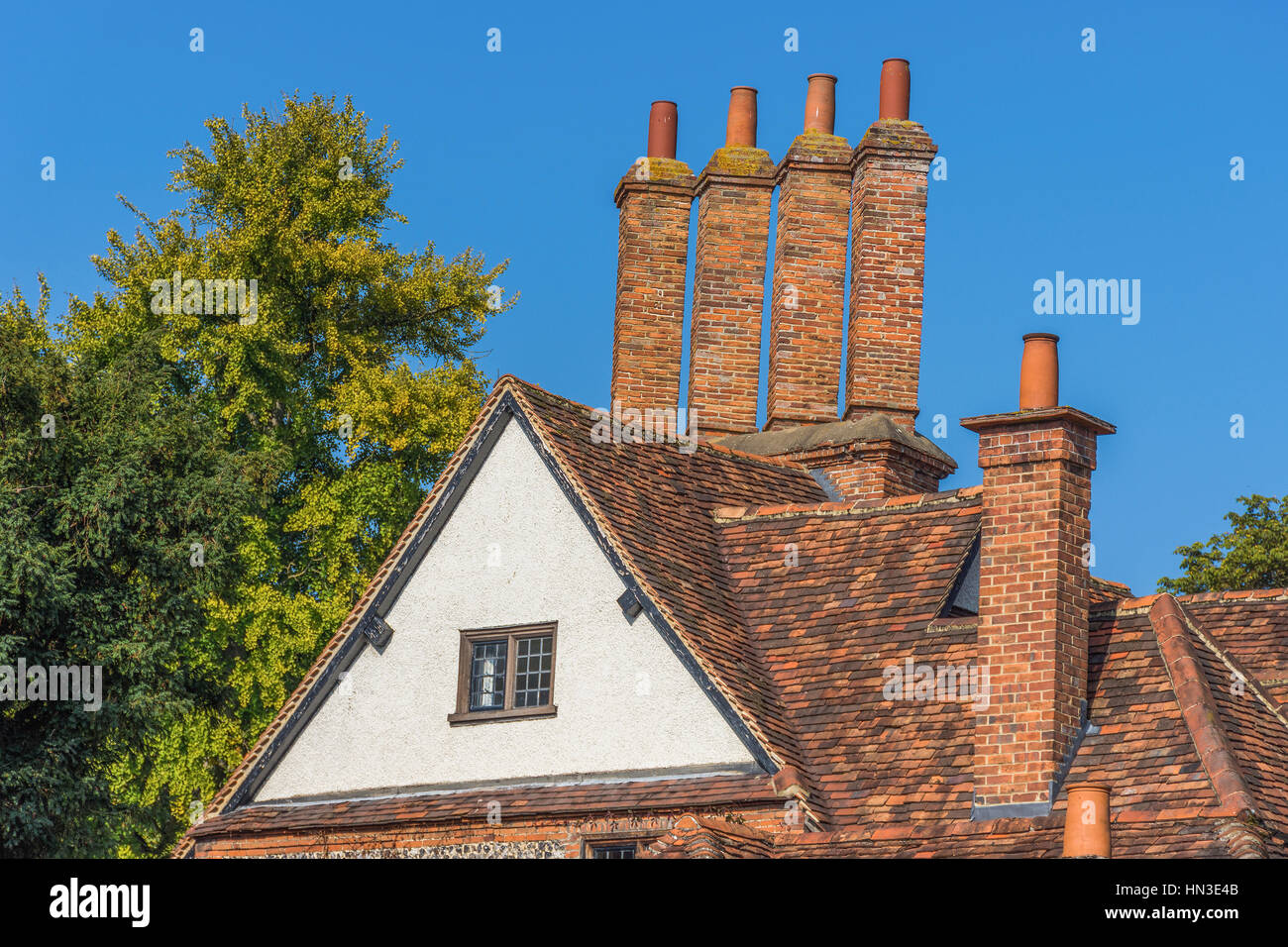 House With Georgian Chimneys Streatley Oxfordshire UK Stock Photo - Alamy