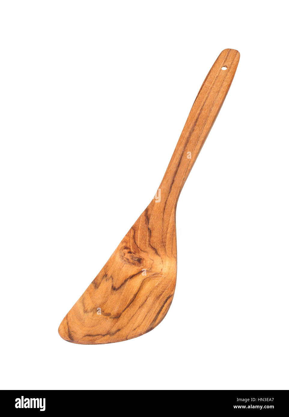 long-handle ladle made from teak isolated on white background Stock ...