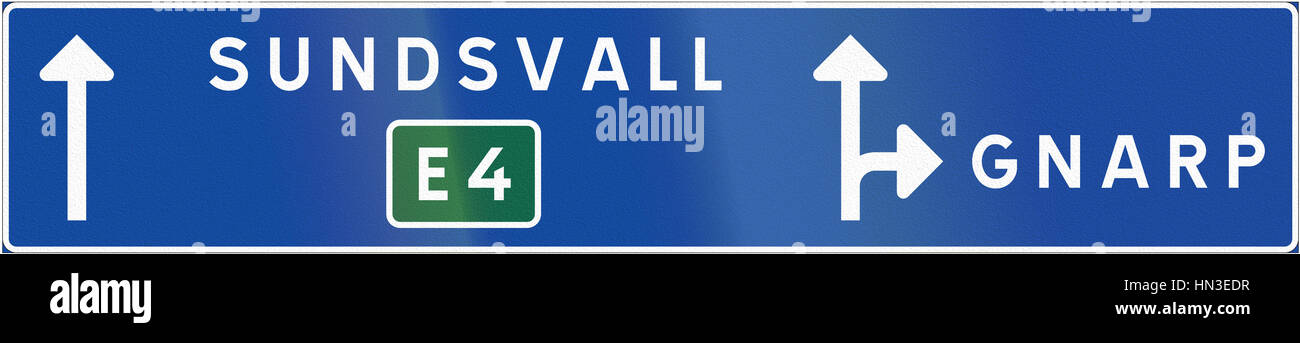 Road sign used in Sweden - Lane assignment type Stock Photo - Alamy