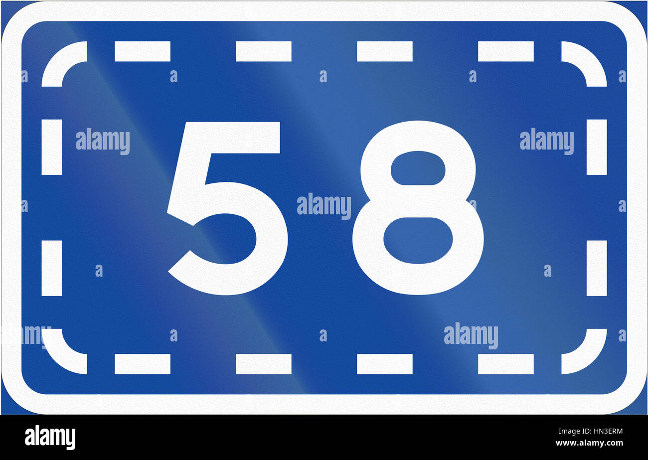 Road sign used in Sweden - Road number sign. Direction to a numbered ...