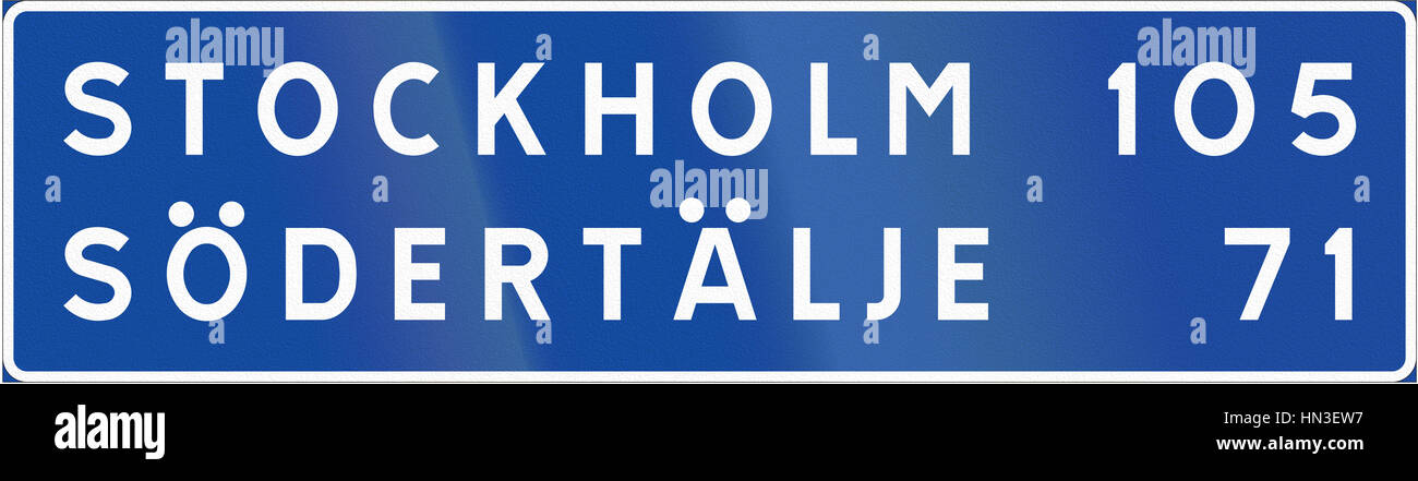 Road sign used in Sweden - Confirmatory sign Stock Photo - Alamy