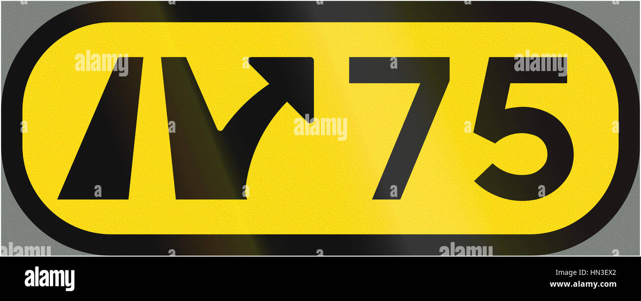 Road sign used in Sweden - Interchange number Stock Photo - Alamy