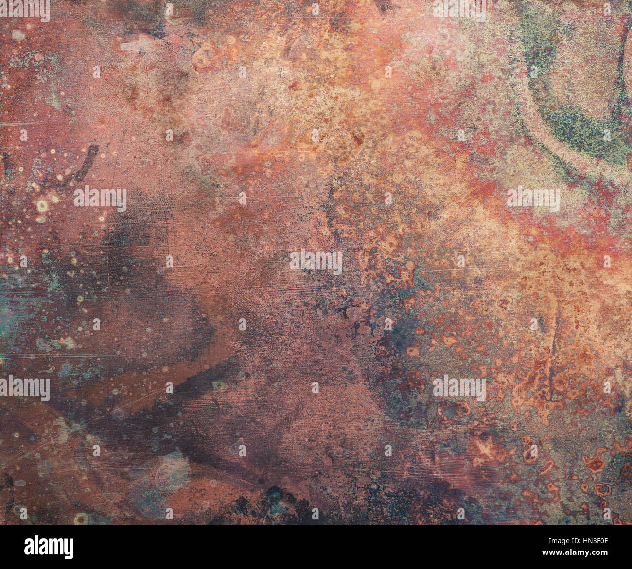Aged copper plate texture, old worn metal background Stock Photo - Alamy