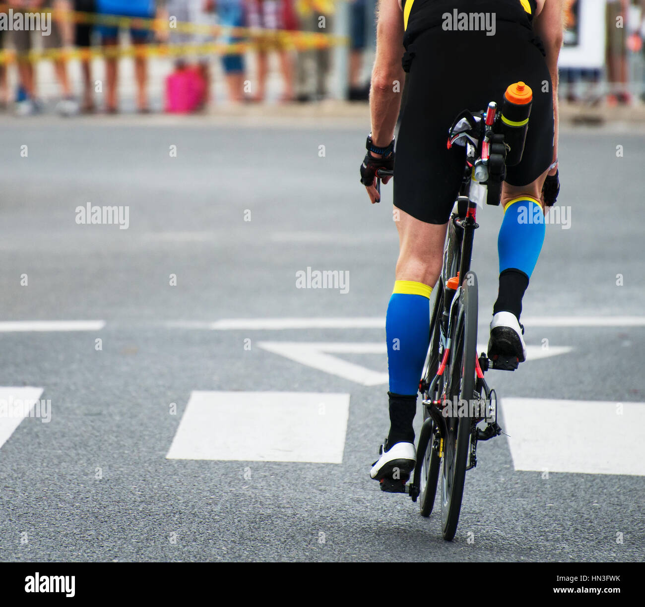 Unrecognizable professional cyclist during the bicycle competition ...