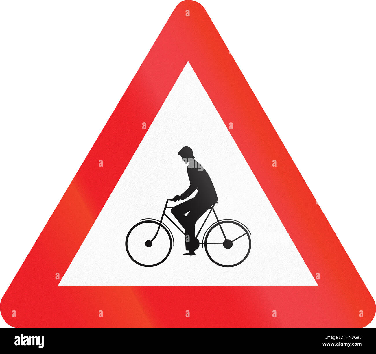 Belgian warning road sign - Cyclists crossing Stock Photo - Alamy