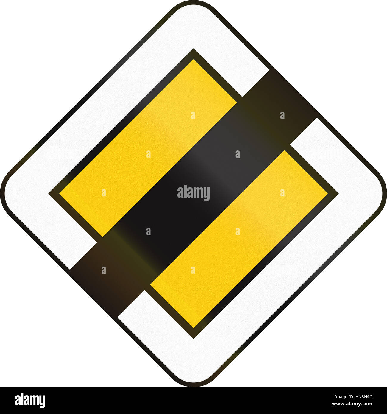 Belgian regulatory road sign - End of priority road Stock Photo - Alamy