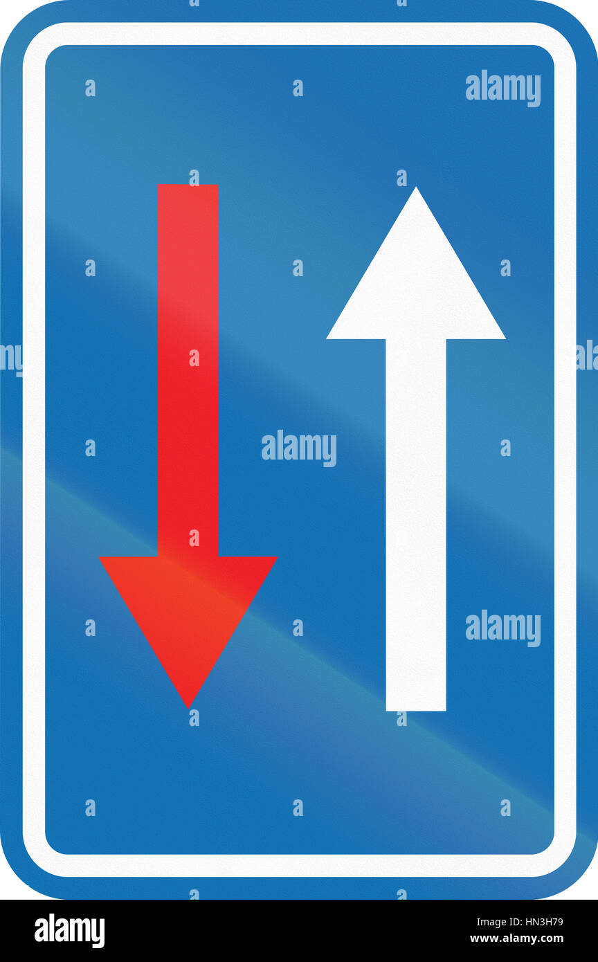 Belgian regulatory road sign - Priority over oncoming vehicles Stock ...