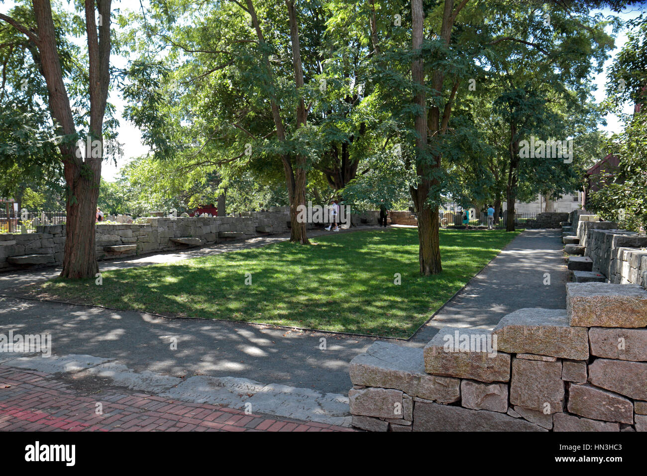 General view of the Salem Witch Trials Memorial in Salem, Massachusetts ...