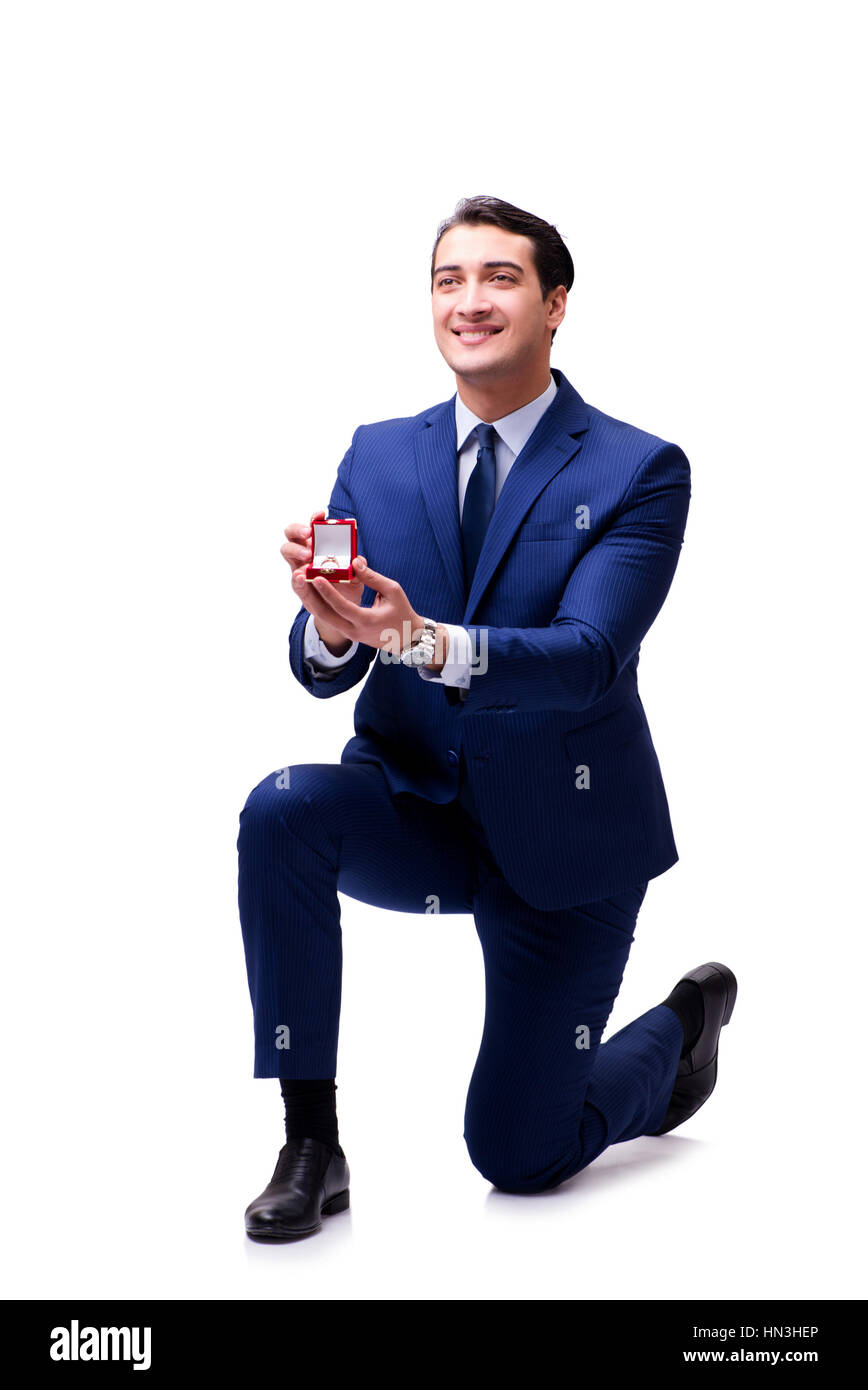 Romantic concept with man making marriage proposal Stock Photo - Alamy