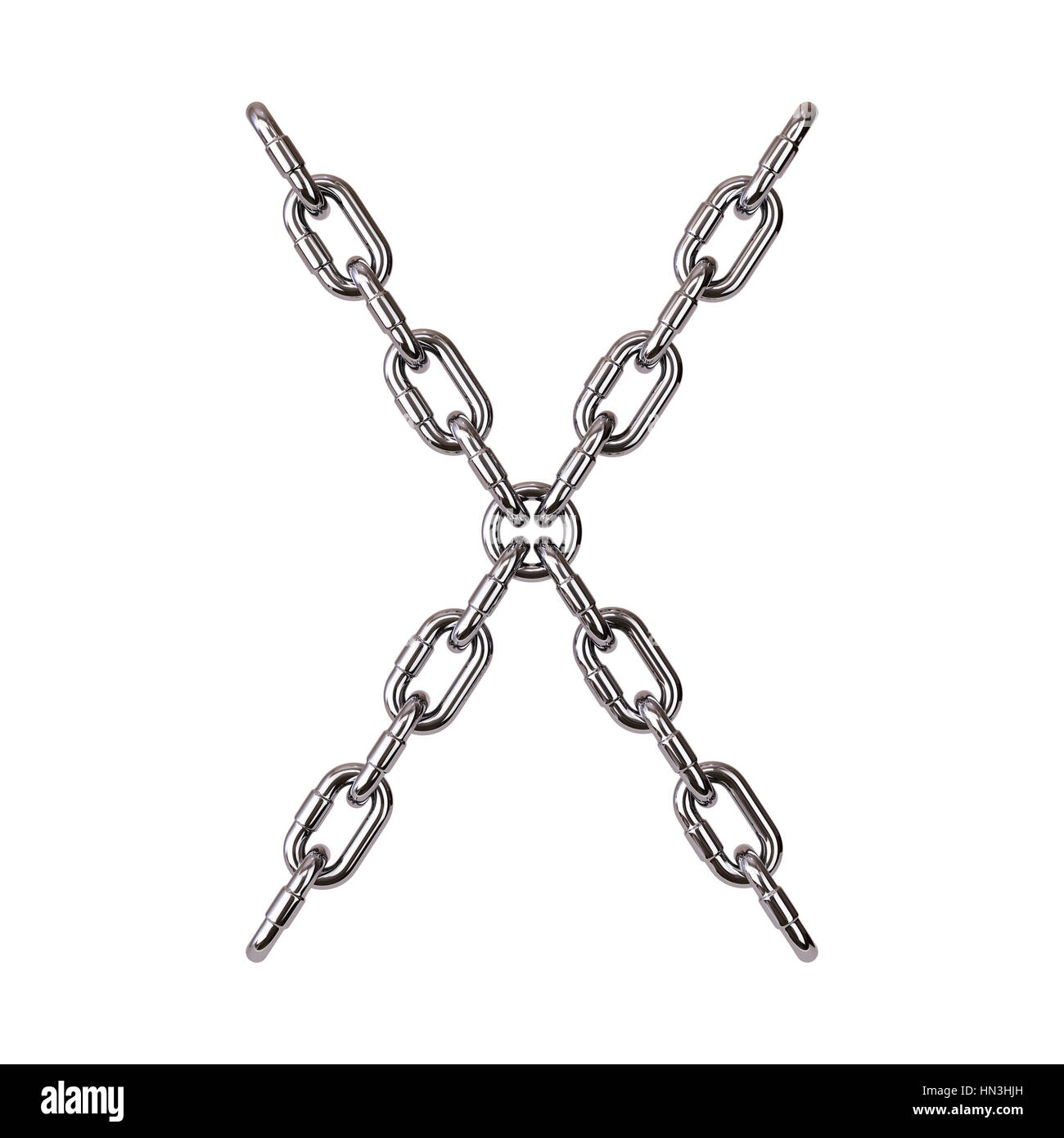 Font X chrome metal alphabet letter chain. Isolated on white background ...