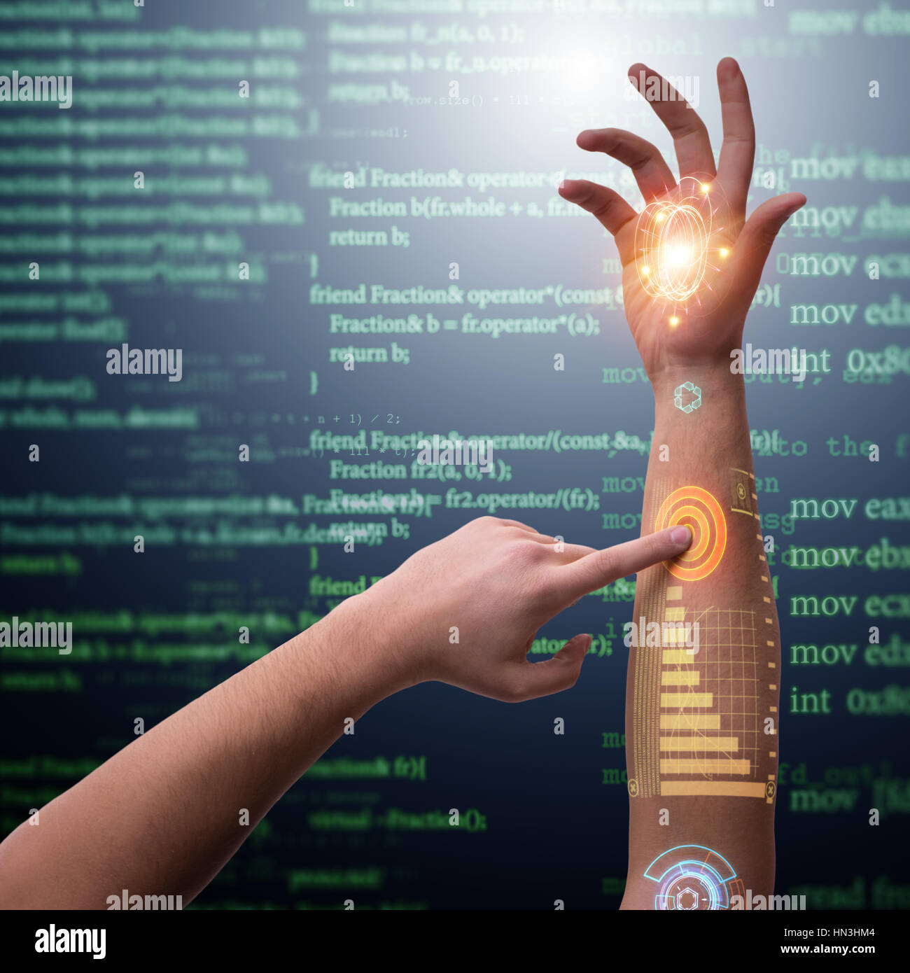 Human robotic hand in futuristic concept Stock Photo - Alamy