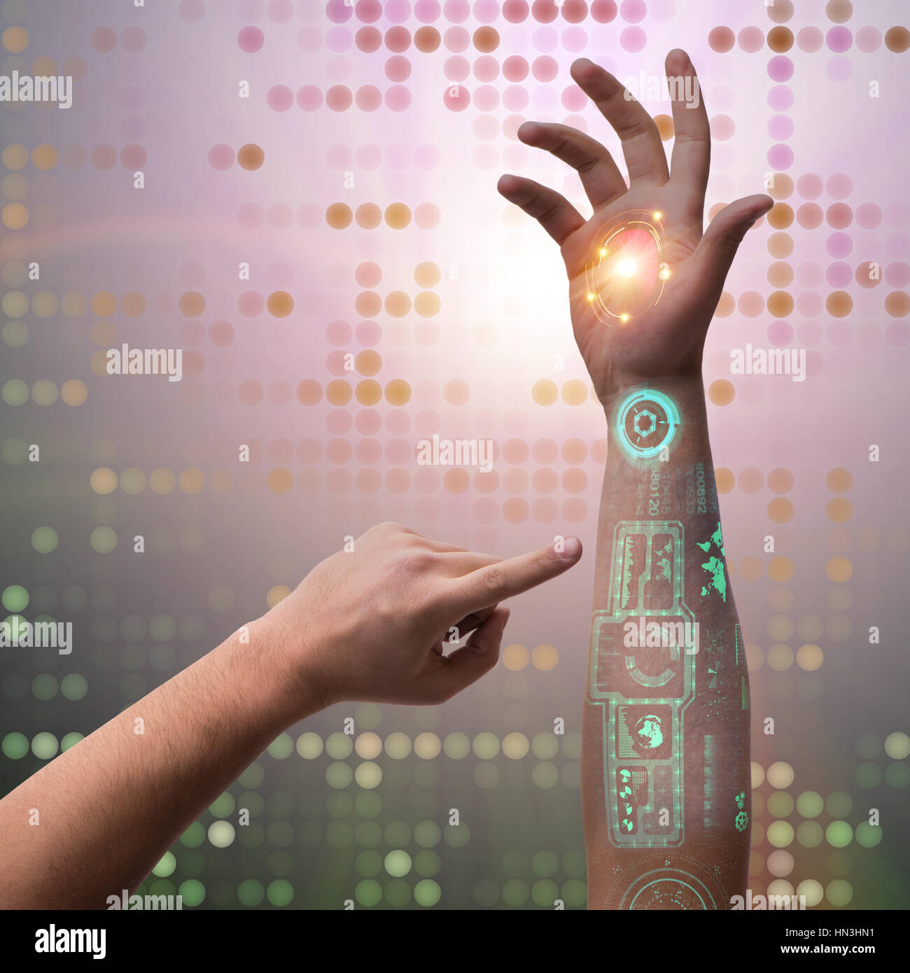 Human robotic hand in futuristic concept Stock Photo - Alamy