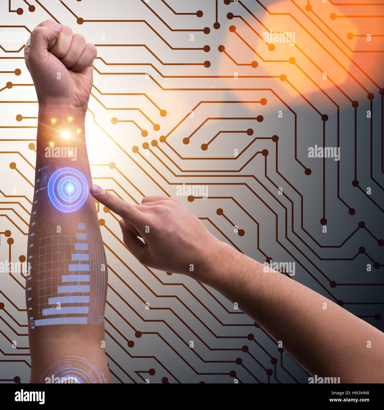 Human robotic hand in futuristic concept Stock Photo - Alamy