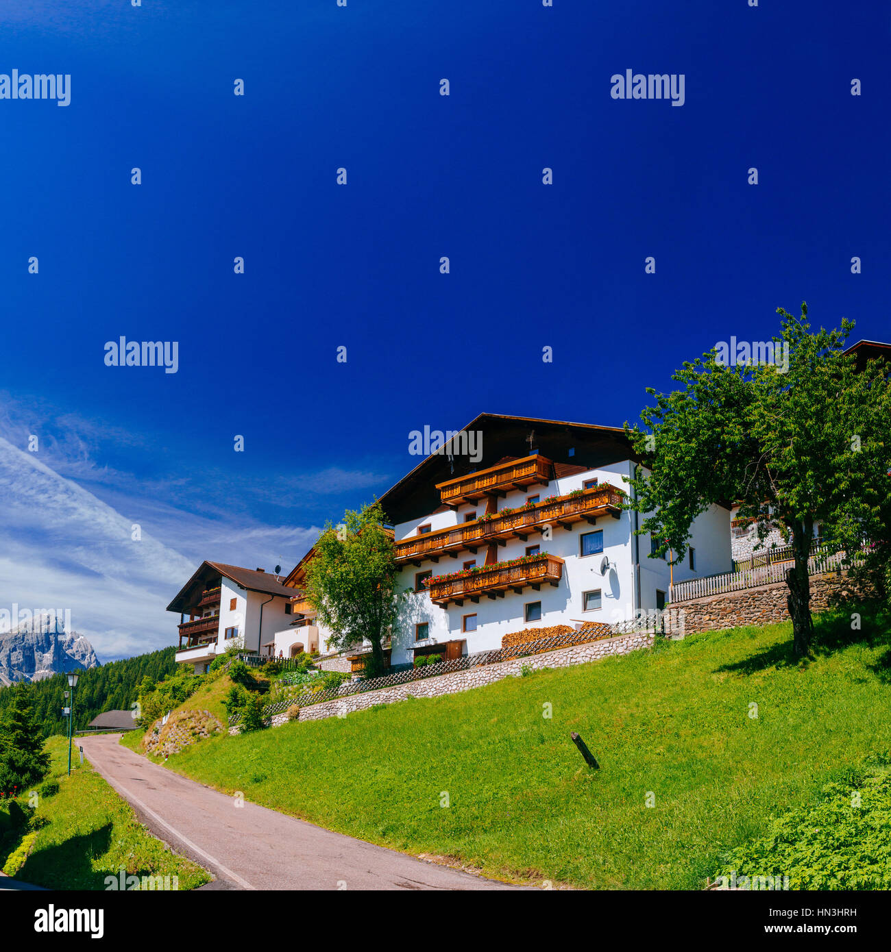 cozy cottage in the Alps Stock Photo - Alamy