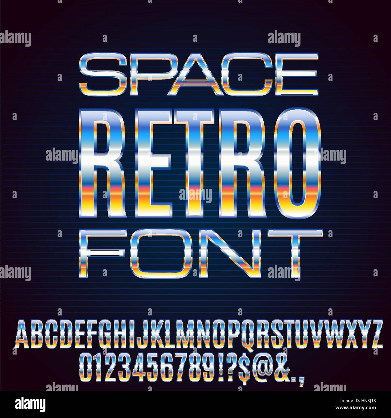 Retro Future Font Stock Vector Image & Art - Alamy