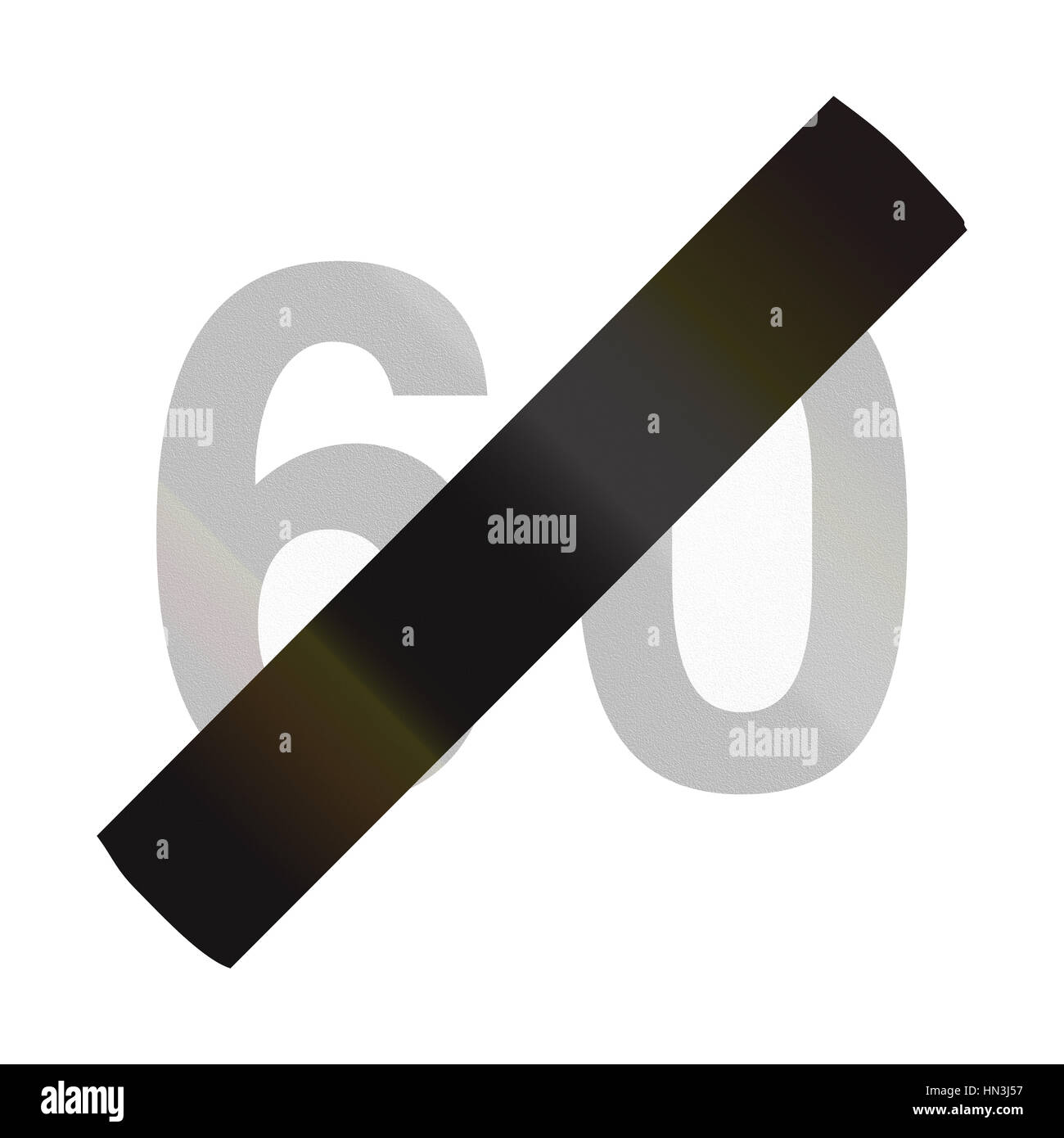 End speed restriction traffic sign Cut Out Stock Images & Pictures - Alamy