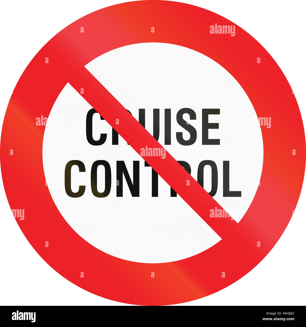 Belgian regulatory road sign - No cruise control Stock Photo - Alamy
