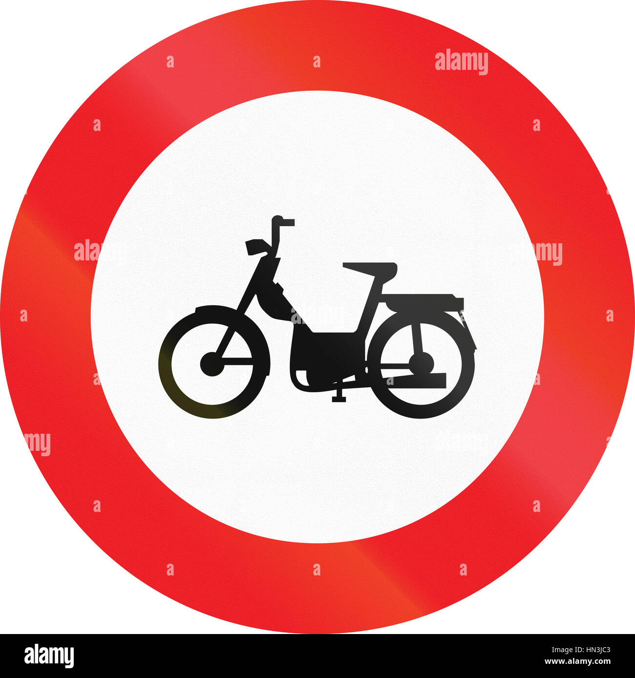 Belgian regulatory road sign - No mopeds Stock Photo - Alamy