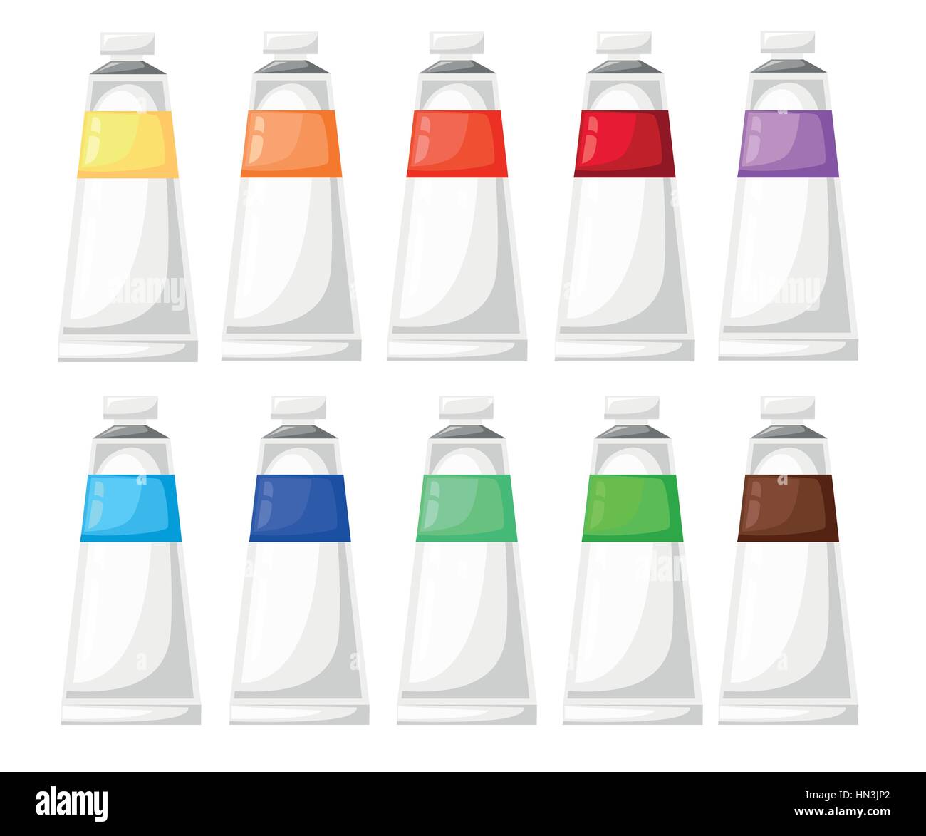 Paint Tubes Set Vector Illustration Cartoon Art materials icons set ...