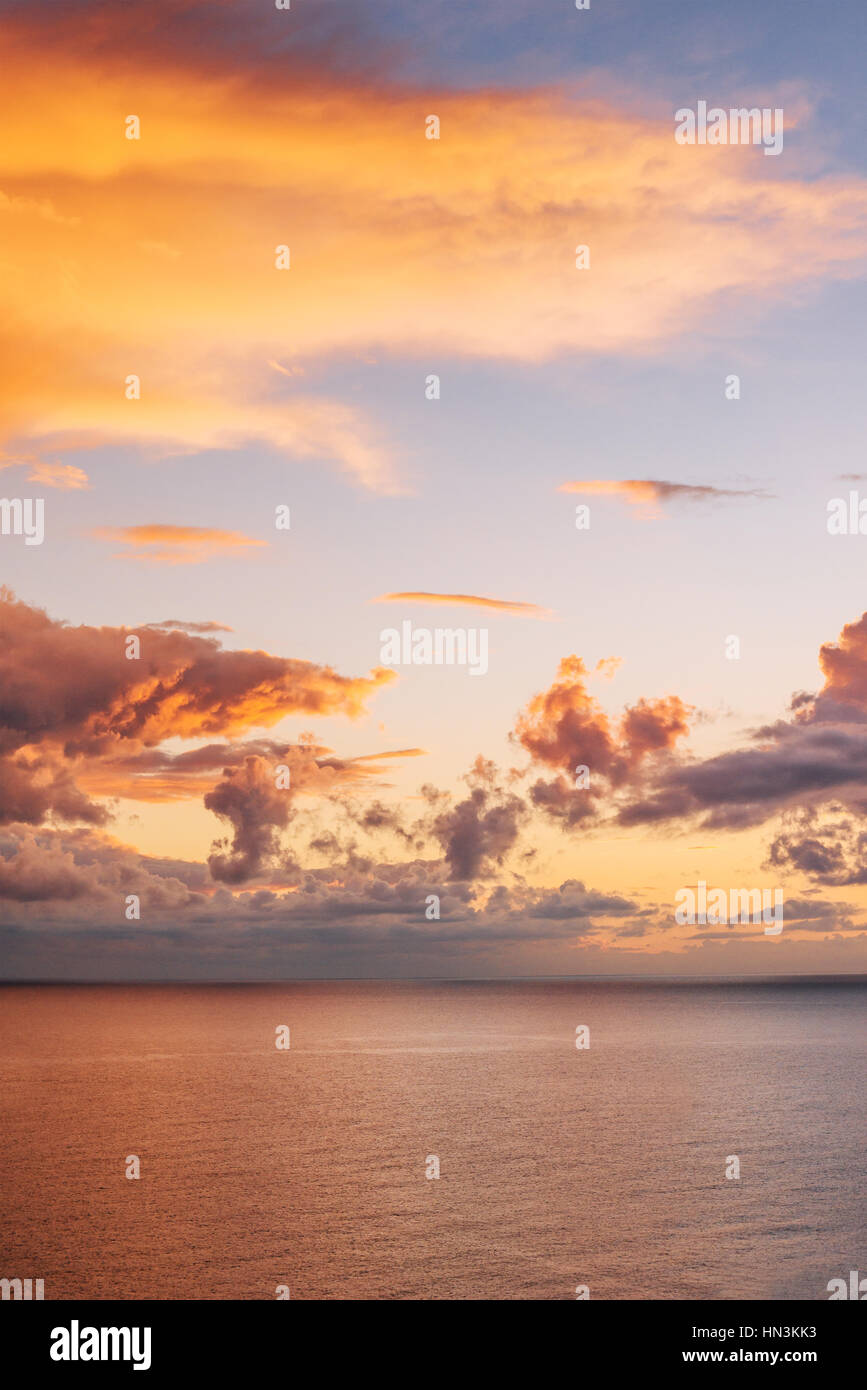 beautiful landscape with sunset over sea Stock Photo - Alamy