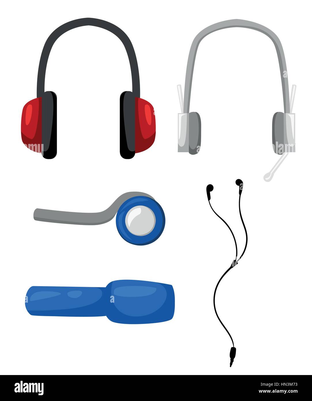 Vector headphone icons set on white background Stock Vector Image & Art ...