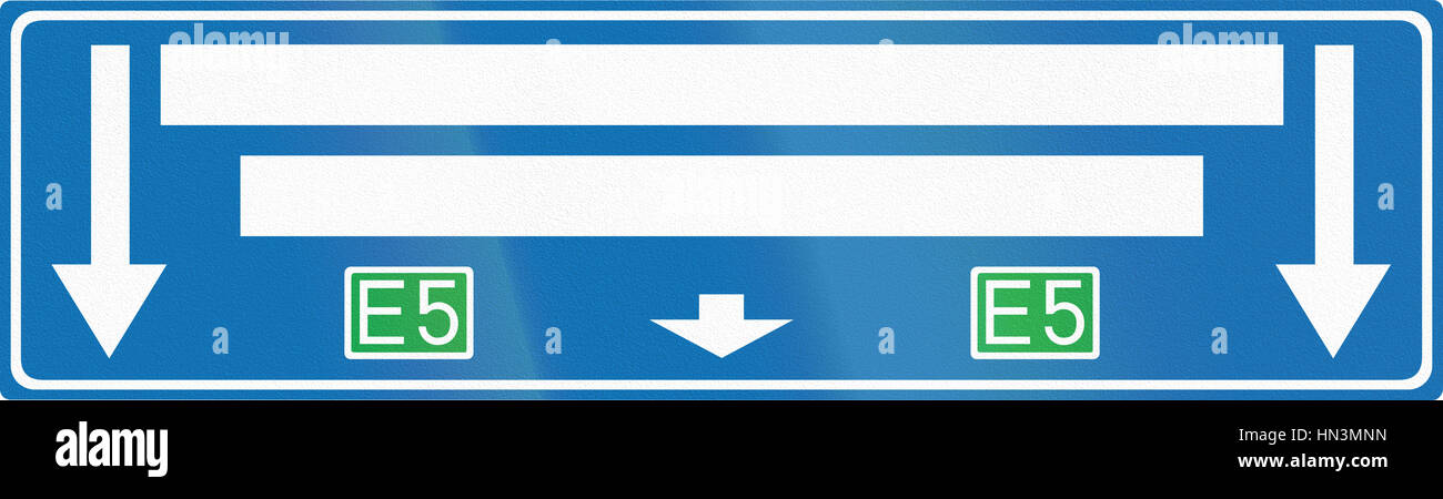 Belgian road sign - Directions above highway lanes Stock Photo - Alamy