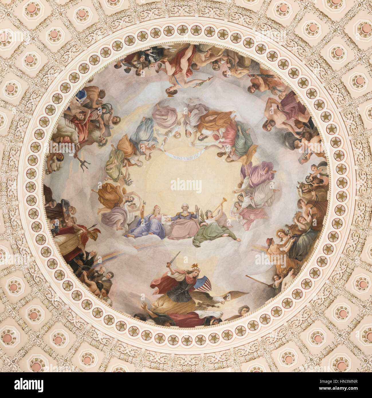 Interior view of the dome of the United States Capitol Building Stock ...