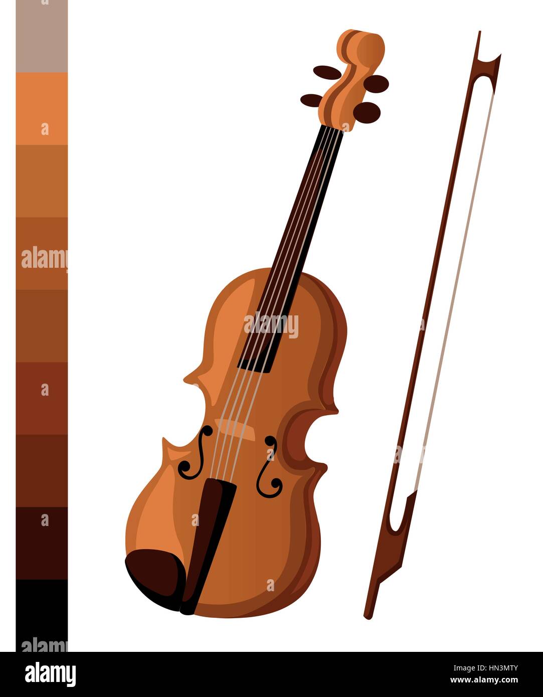 Vector illustration in flat style design Classical violin. Isolated ...