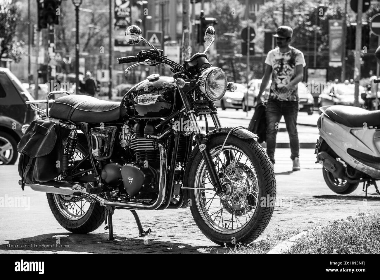 Classic Triumph Boneville motorcycle Stock Photo - Alamy
