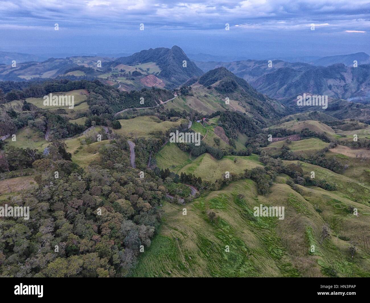 Andes mountains around the farming town of El Libano, Colombia Stock ...