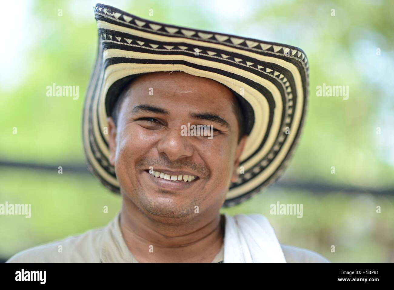 Portrait of a Colombian cowboy looking at camera and smiling Stock ...