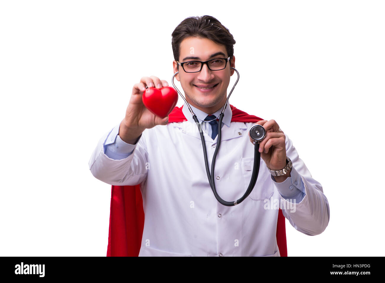Super hero doctor isolated on white Stock Photo - Alamy
