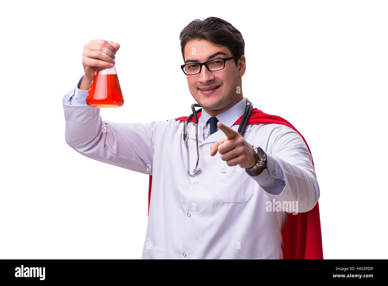 Super hero doctor isolated on white Stock Photo - Alamy