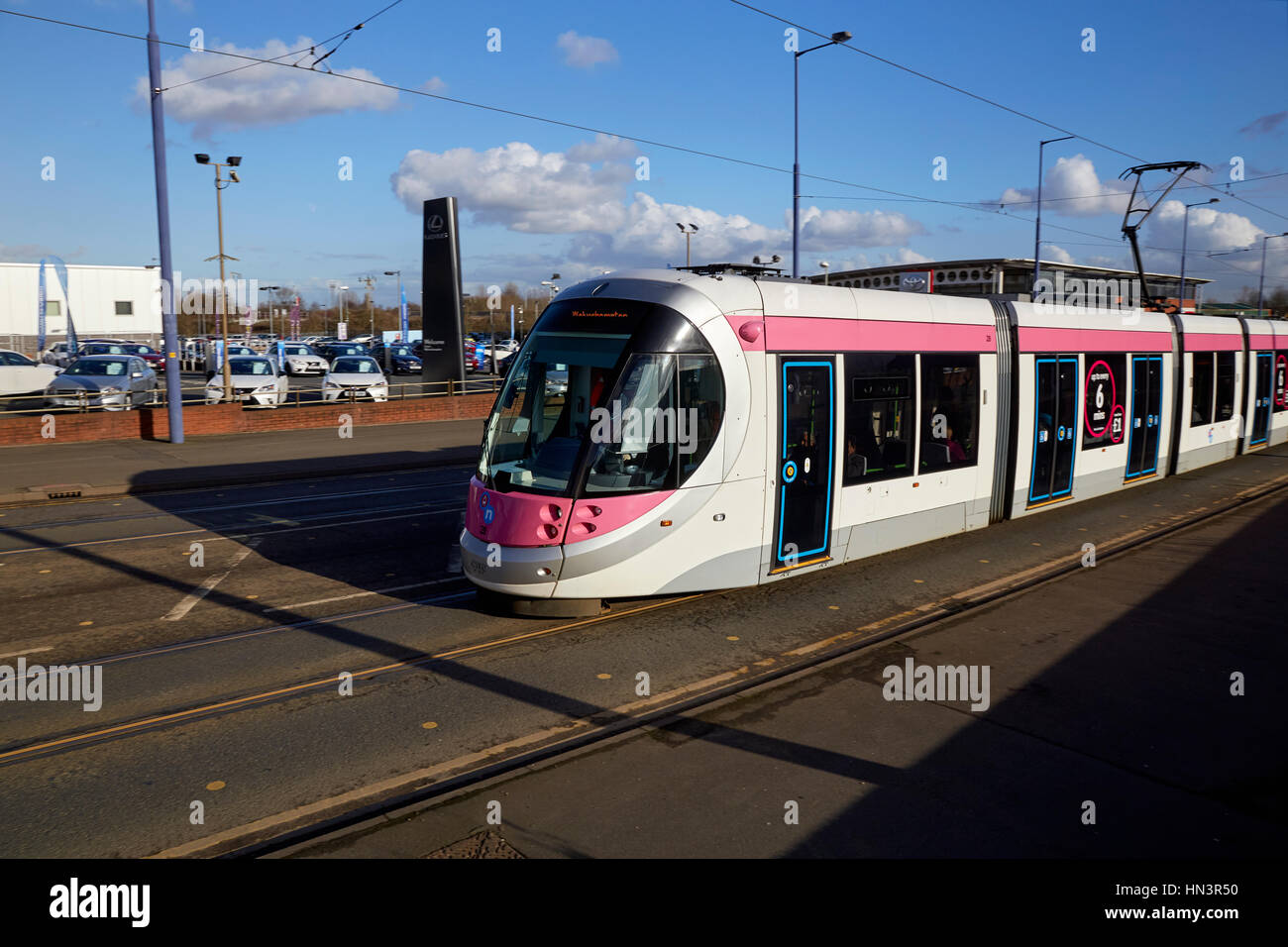 Midland Metro Urbos 3 Tram on Bilston Road Wolverhampton West Midlands ...