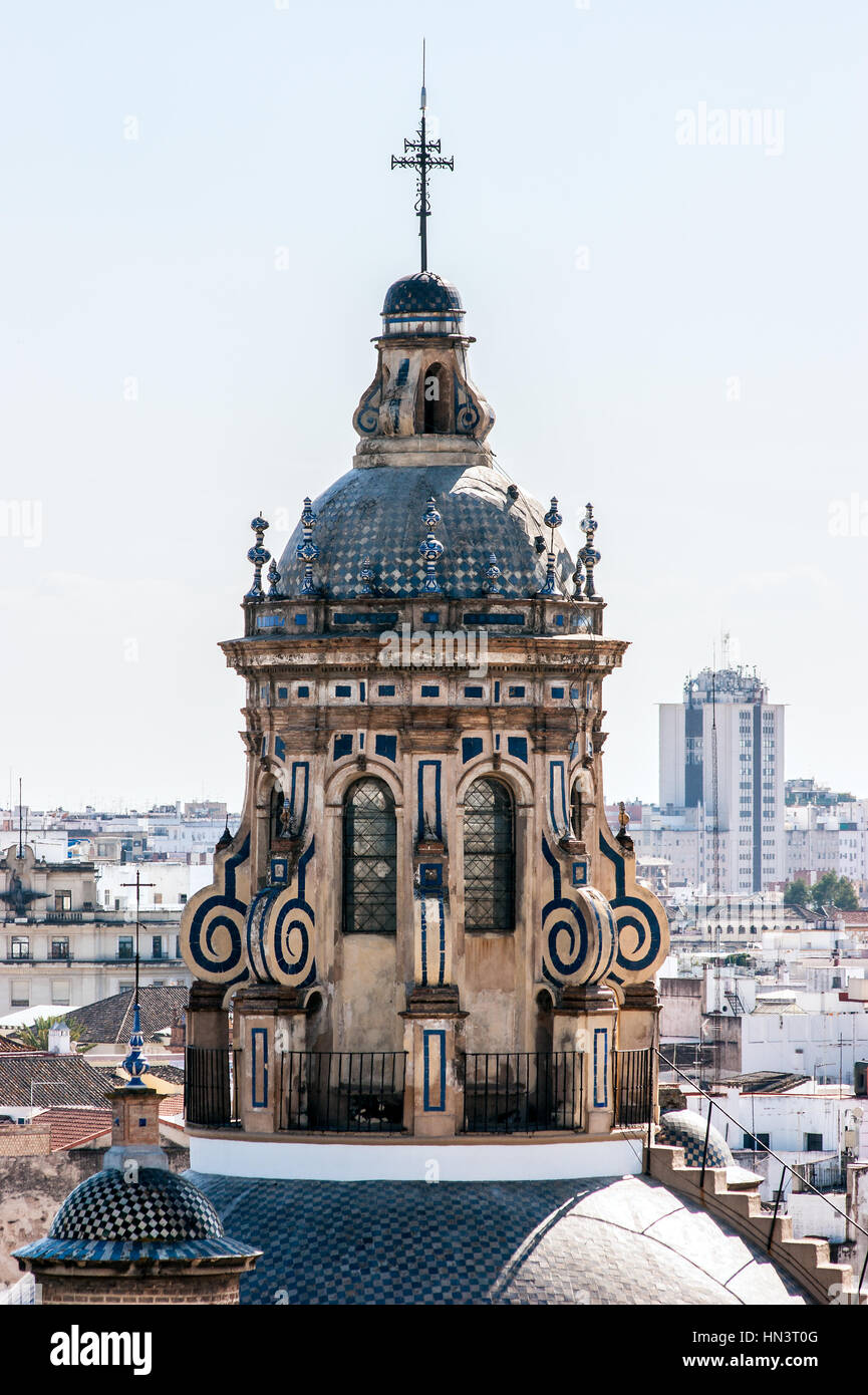 Sight from below of the Parochial Church of the Purest Conception with ...