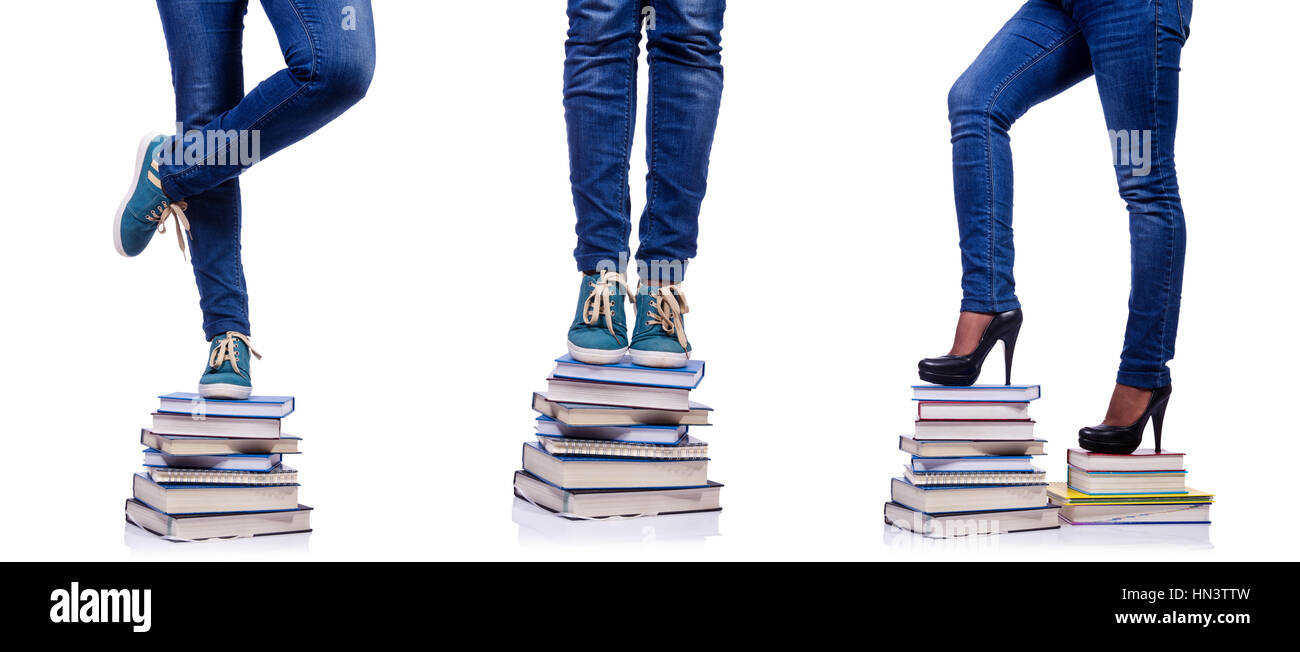Climbing the steps of knowledge - education concept Stock Photo - Alamy