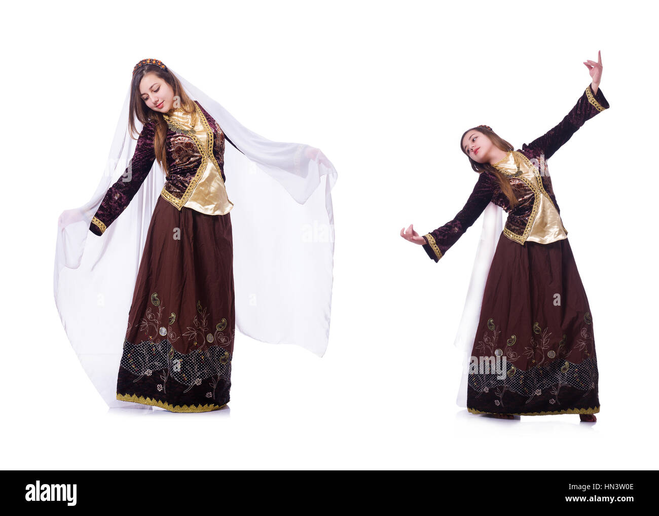 Young lady dancing traditional azeri dance Stock Photo - Alamy