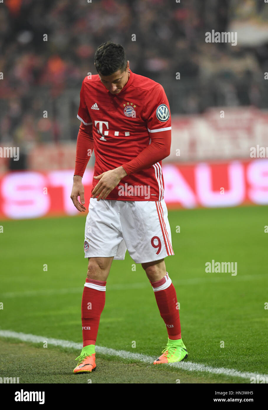 Munich, Germany, 7 February 2017. Munich's Robert Lewandowski during ...