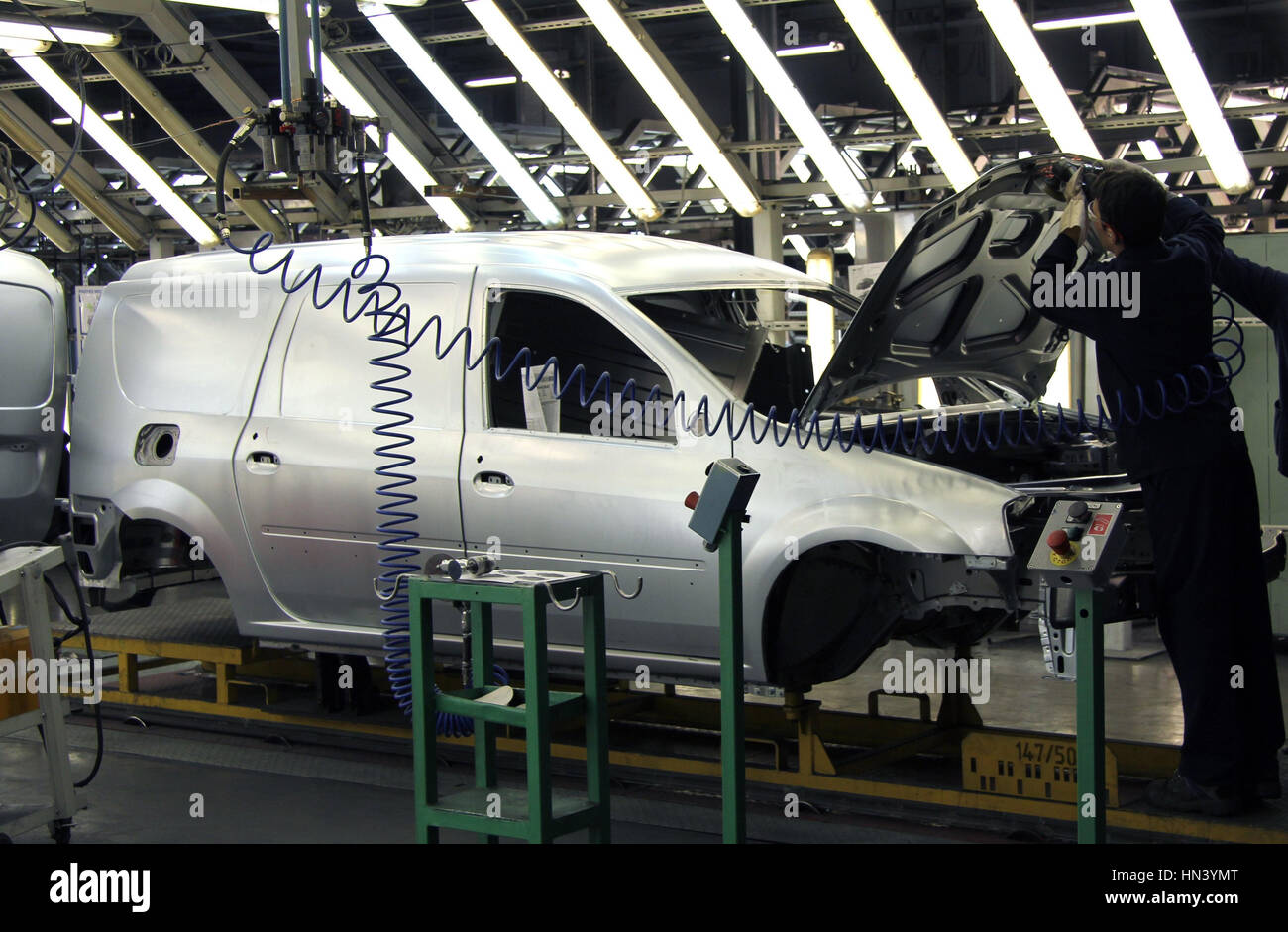 The Lada production line in the Russian car manufacturer AvtoVaz's ...