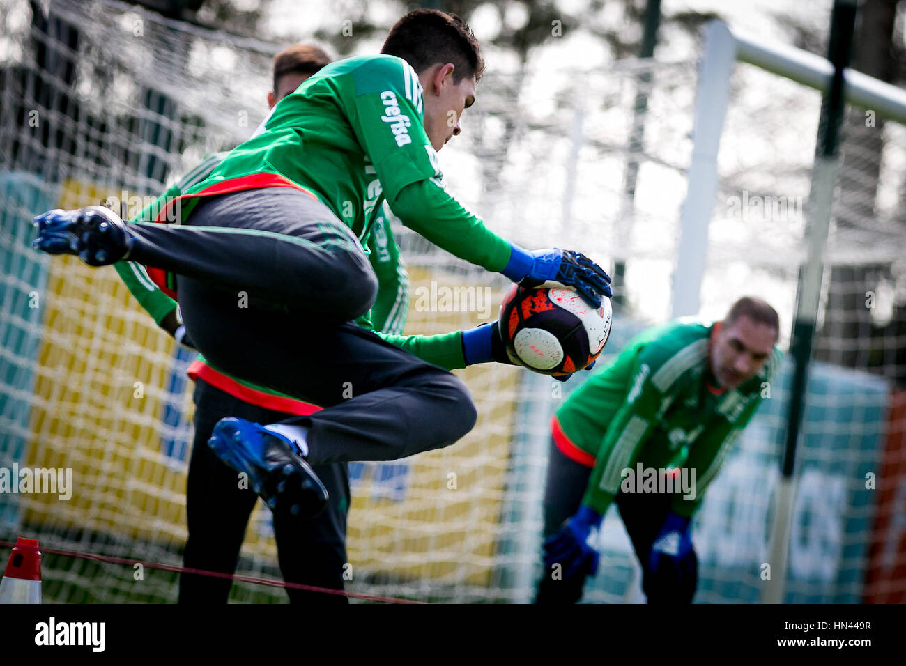 Sao Paulo, Brazil. 8th Feb, 2017. Palmeiras football team goalkeepers ...