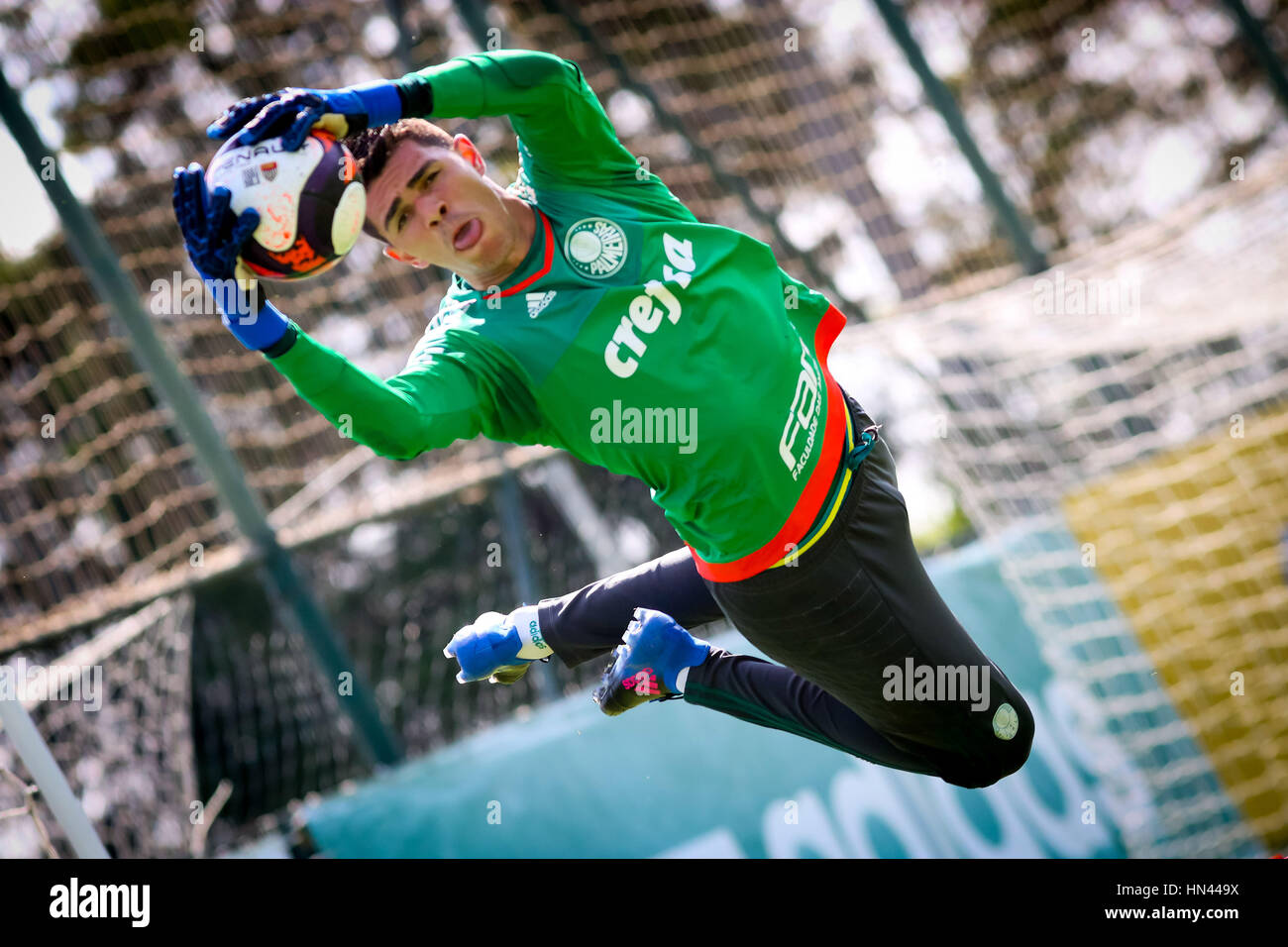 Sao Paulo, Brazil. 8th Feb, 2017. Palmeiras football team goalkeepers ...