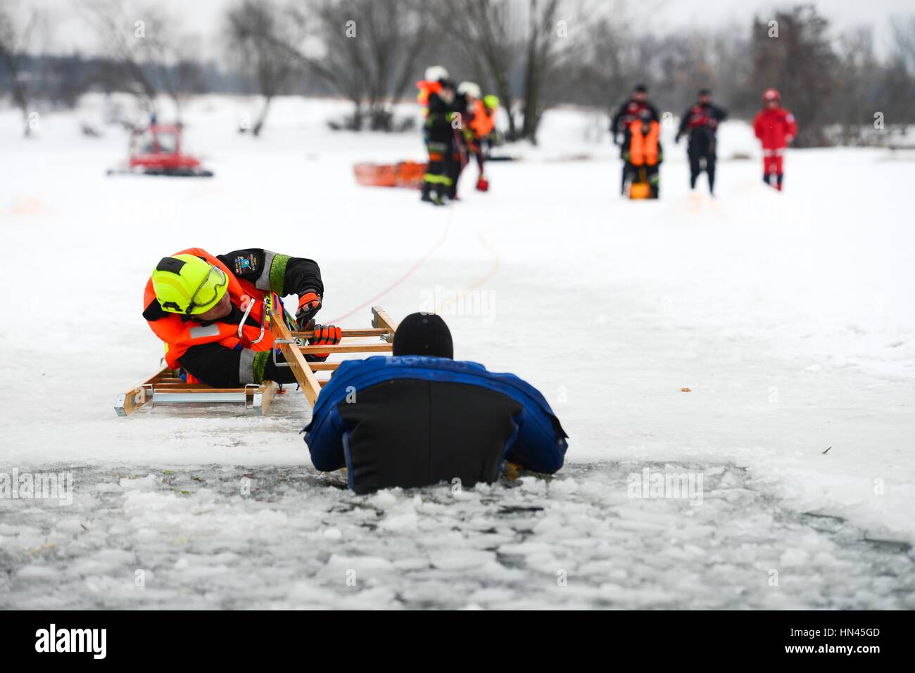 Piotrkow Trybunalski, Poland. 8th February 2017. Members of Naval ...