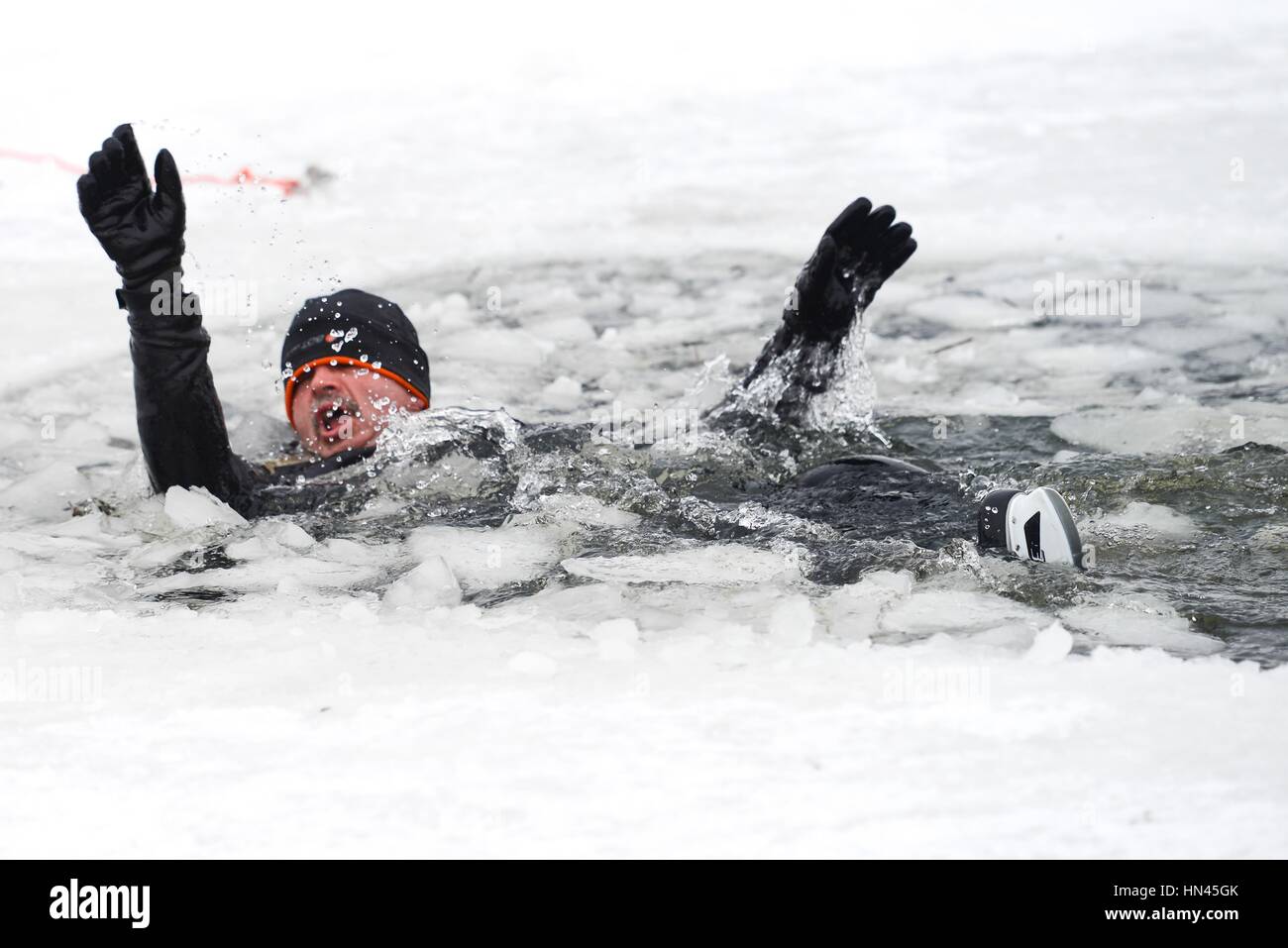 Piotrkow Trybunalski, Poland. 8th February 2017. Members of Naval ...