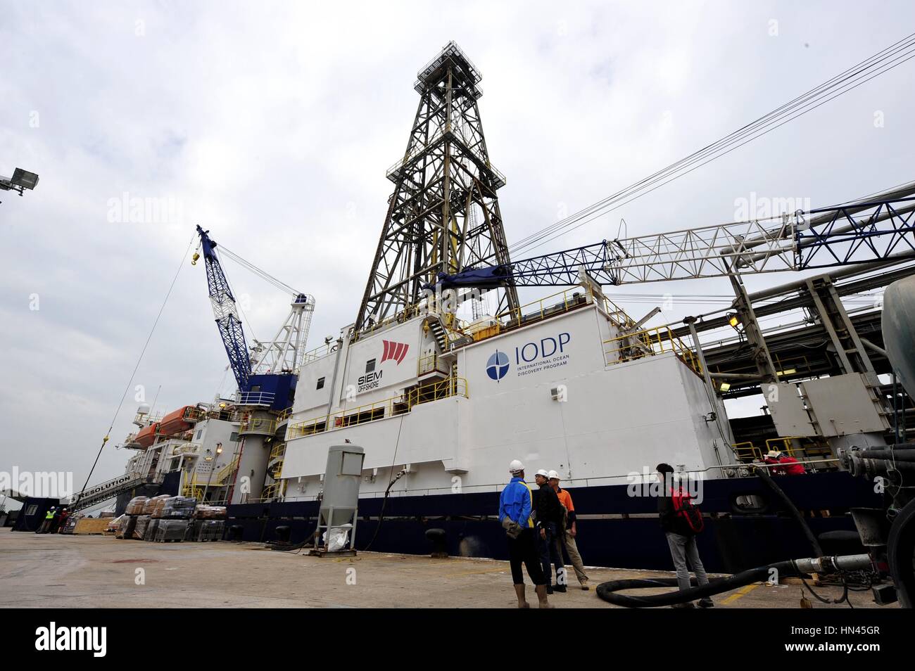 Aboard Joides Resolution, China. 8th Feb, 2017. The U.S. drilling ship ...