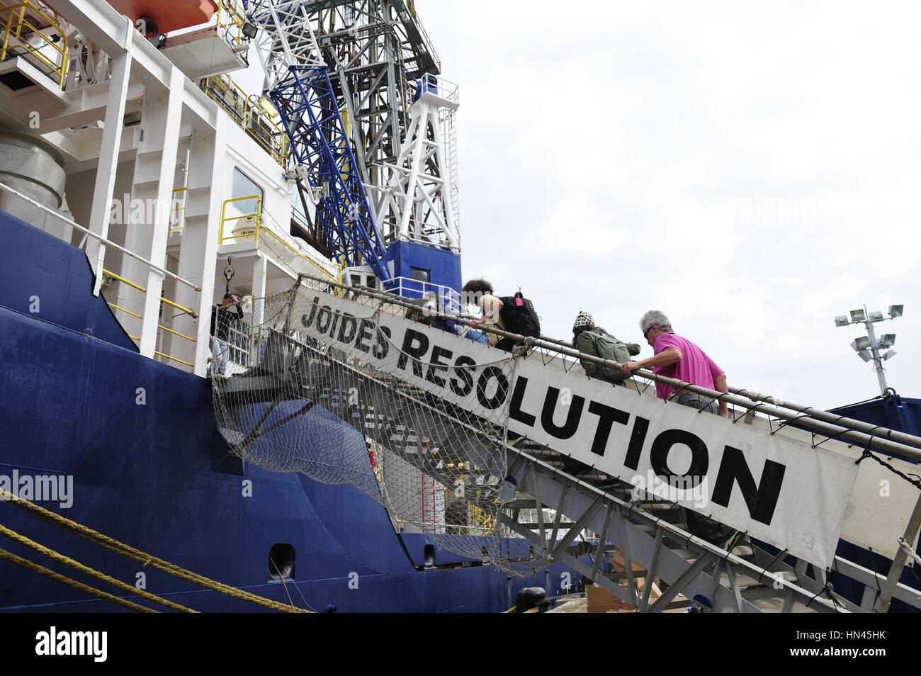 Aboard Joides Resolution, China. 8th Feb, 2017. Scientists board the U ...