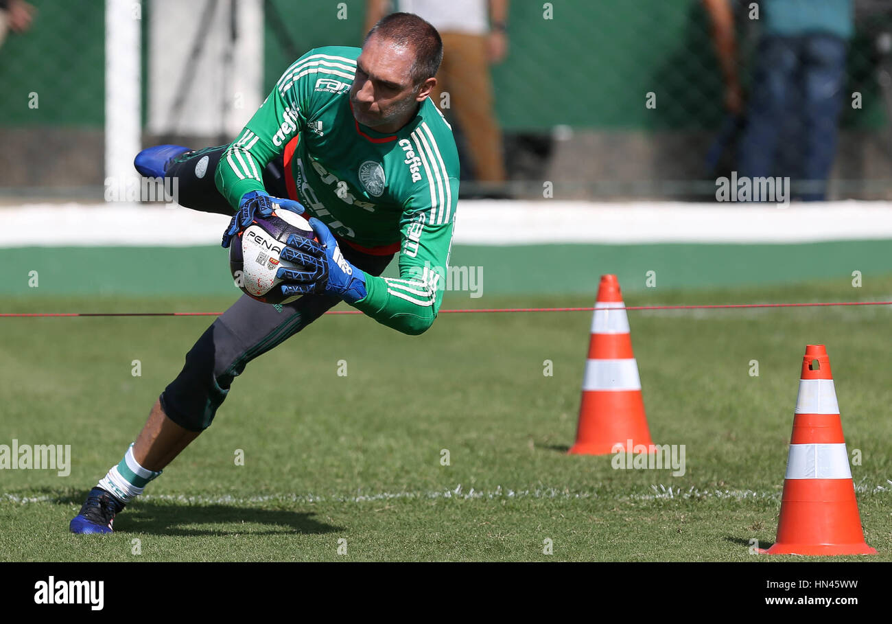 SÃO PAULO, SP - 08.02.2017: TREINO DO PALMEIRAS - The goalkeeper ...