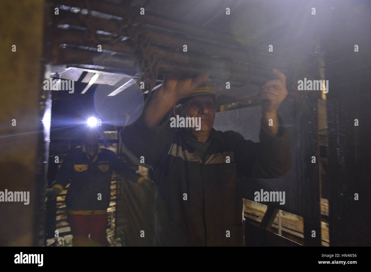 Bulqiza. 6th Feb, 2017. Albanian rescuers work at the site to search ...