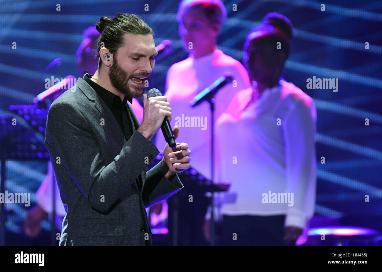 Cologne, Germany. 08th Feb, 2017. Singer Axel Maximilian Feige standing ...