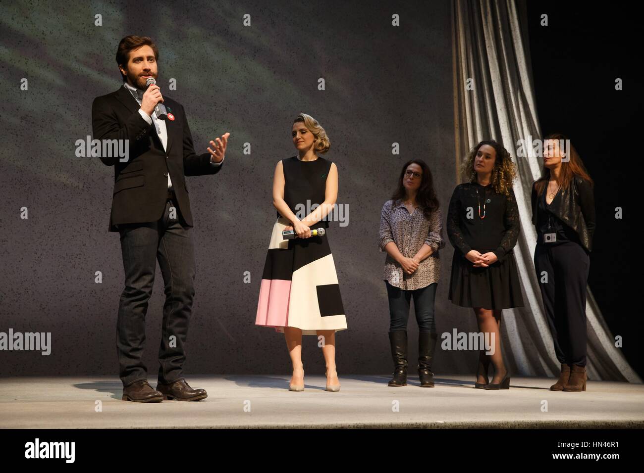 New York, NY, USA. 8th Feb, 2017. Jake Gyllenhaal, Annaleigh Ashford at ...