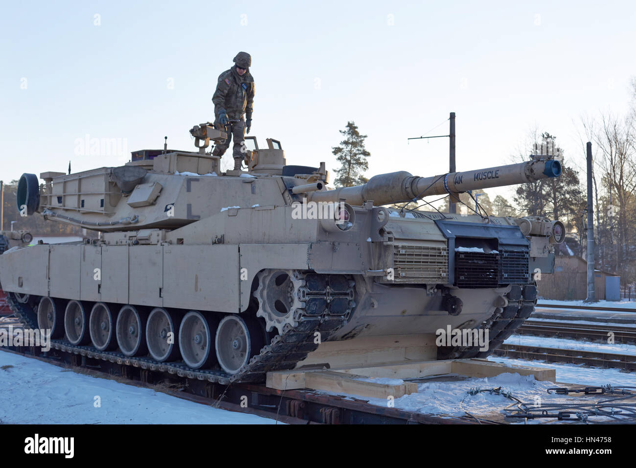 Riga, Latvia. 08th Feb, 2017. Tanks and military equipment of the US ...